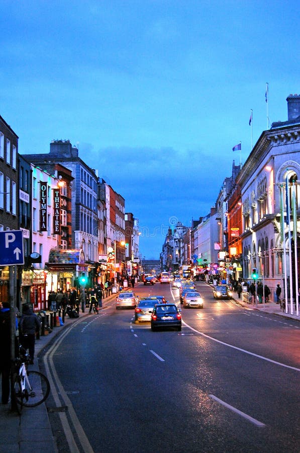 Streets of Dublin editorial stock photo. Image of lights - 49816833