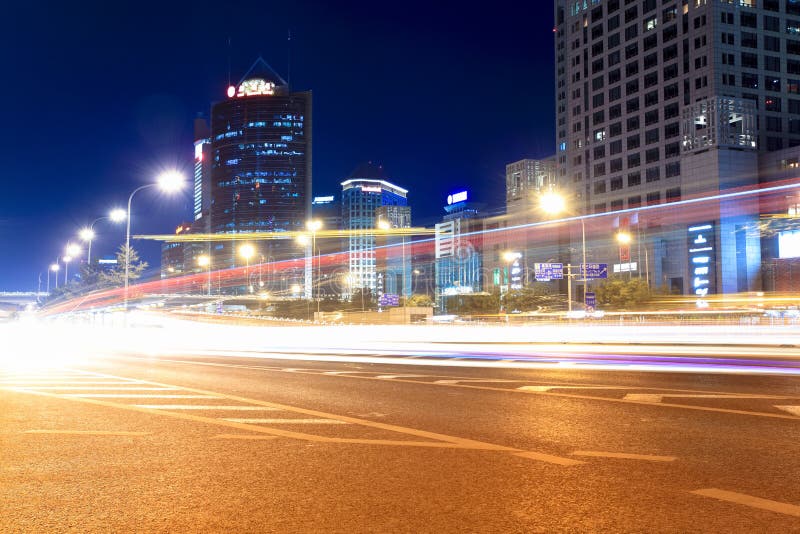 Streets with Heavy Traffic at Night Stock Photo - Image of light, scene ...