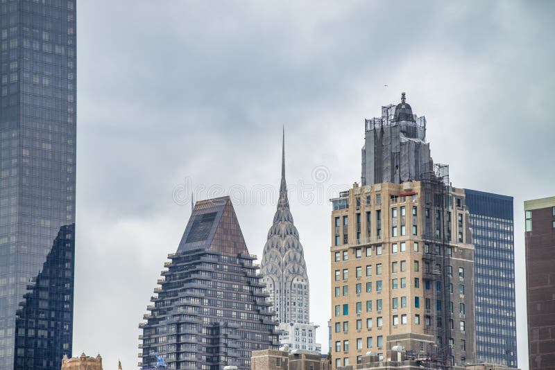 Streets of Manhattan. New York City Skyline from a Lower Viewpoint ...