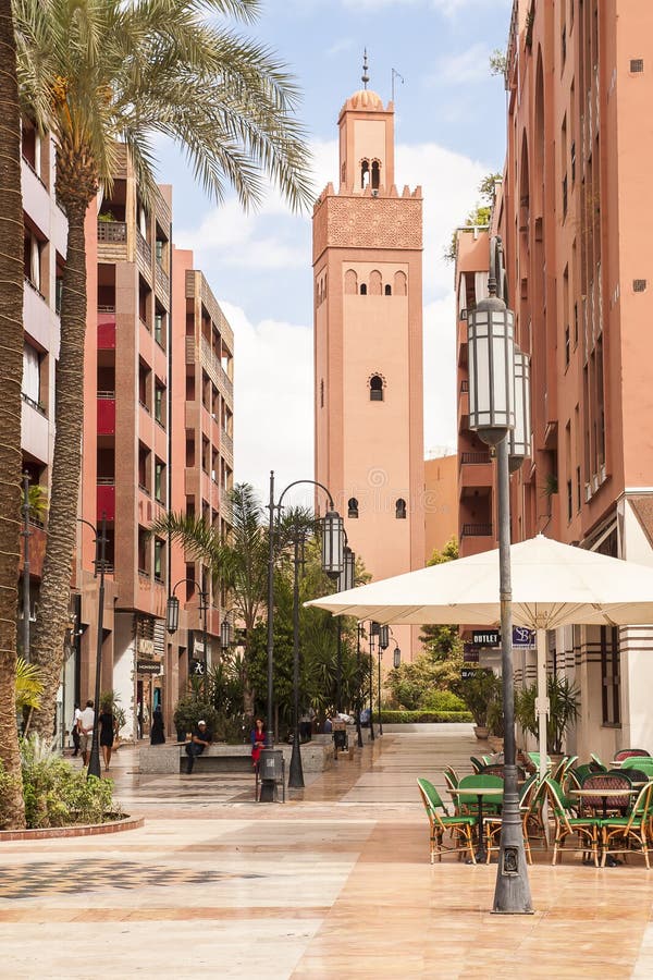 Streets of Marrakesh editorial stock image. Image of mosque - 66986934