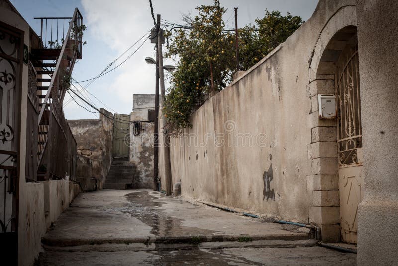 Streets of old Nazareth stock photo. Image of bethlehem - 48384204