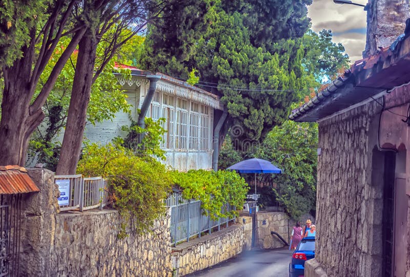 Streets of the Old Town of Alupka Editorial Photo - Image of crimean ...