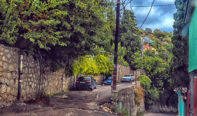 Streets of the Old Town of Alupka Editorial Image - Image of city ...