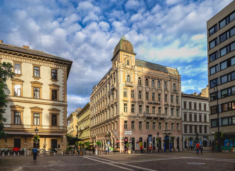 Streets of the Old Town of Budapest, Hungary Editorial Photography ...