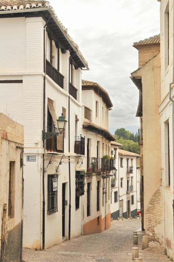 Streets of the Old Town of Granada, Spain Stock Photo - Image of ...