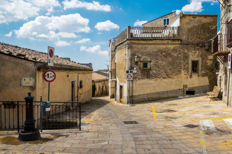 Streets of old Troina stock image. Image of country, town - 95106657