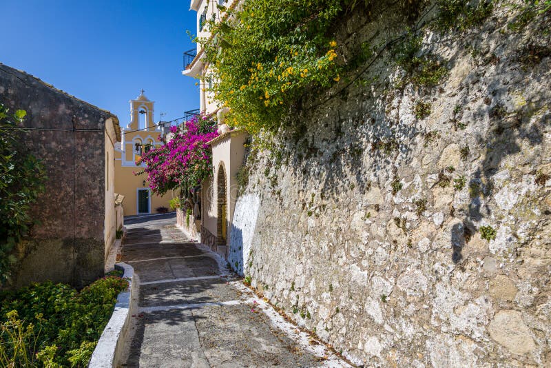 Pelekas village, Corfu stock photo. Image of holiday - 34544296