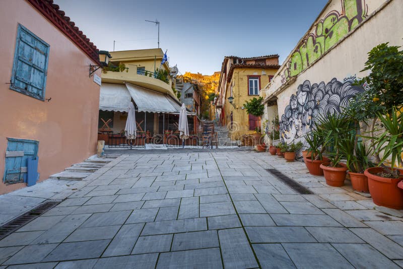 Plaka in Athens. editorial photography. Image of historical - 105703117