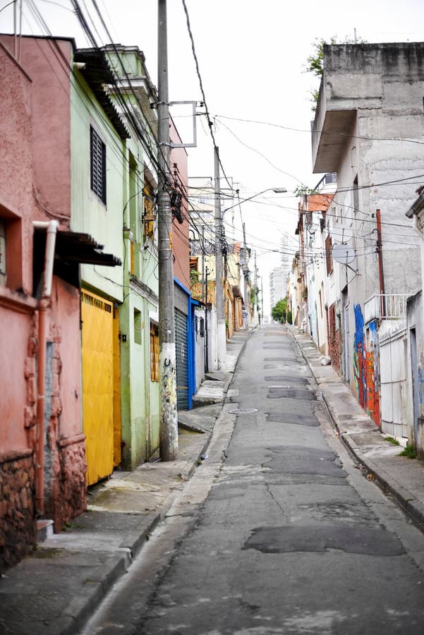 Streets of Sao Paulo. Housing in the Streets of Brazil. Stock Image ...