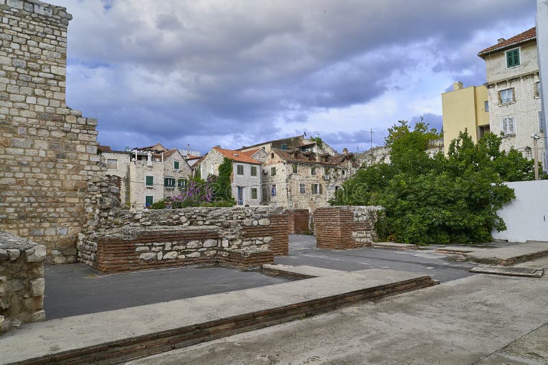 Streets of Split City. Croatia Stock Image - Image of landmark, europe ...