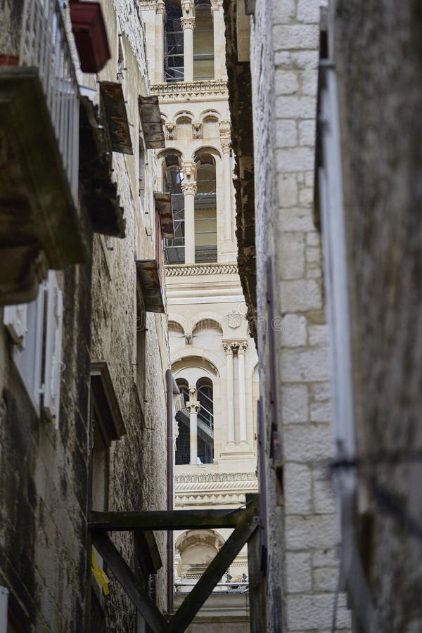 Streets of Split City. Croatia Stock Image - Image of building, center ...