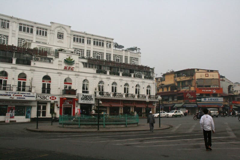 Streets, Square and Buildings in Hanoi - Vietnam Editorial Photography ...