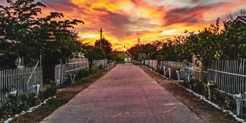 Streets with sun set stock photo. Image of streets, away - 138205100