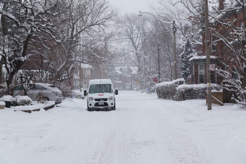 Streets in Toronto during the Snow Editorial Stock Image - Image of ...