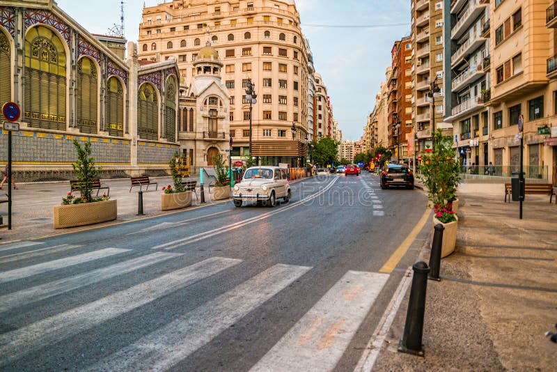 The Streets of Valencia in the Summer Evening Editorial Image - Image ...