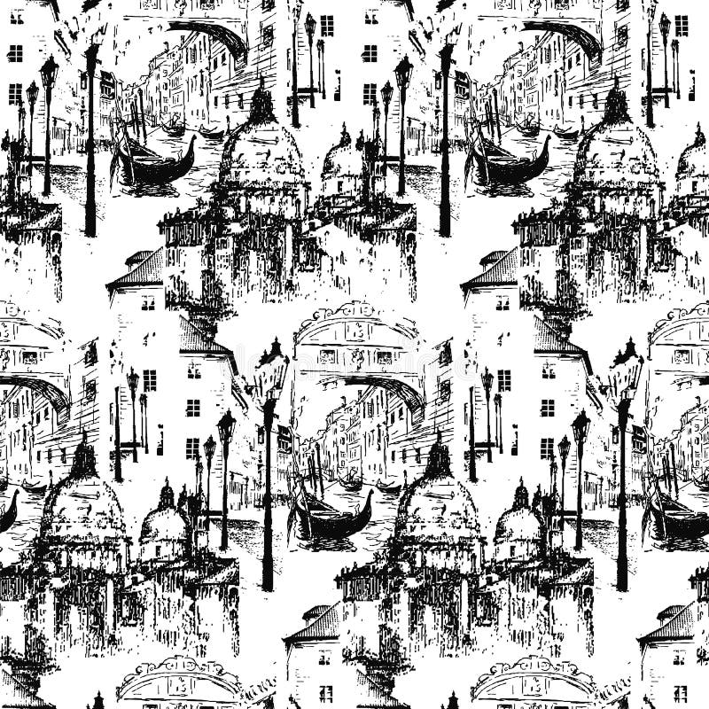 Venice Pattern Seamless Design Illustration Stock Vector - Illustration ...
