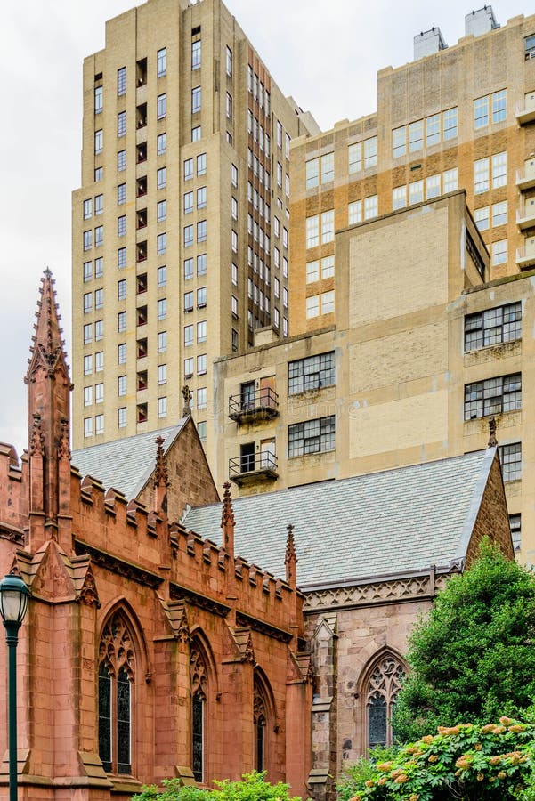 Streetscape with Historic Churches in Philly Stock Photo - Image of ...