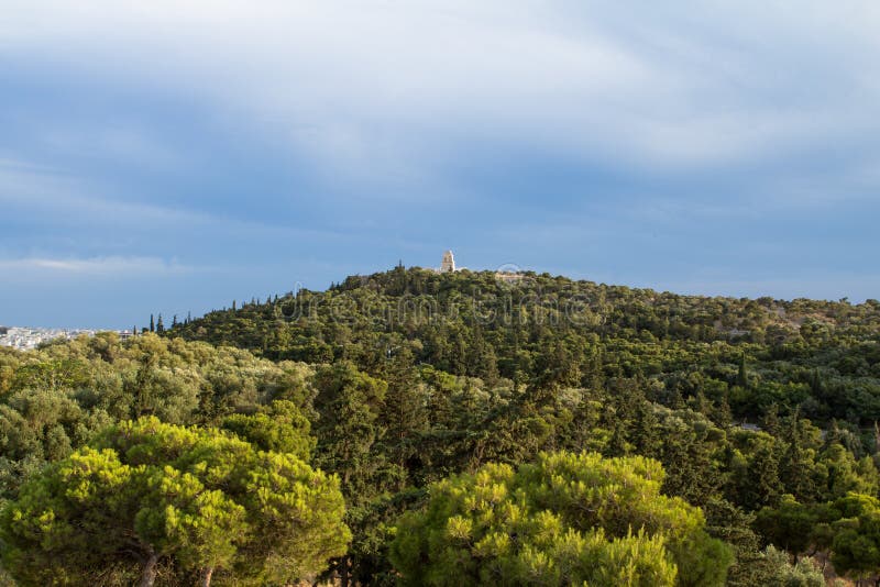Strefi hill, Athens stock photo. Image of landmark, athens - 96611686