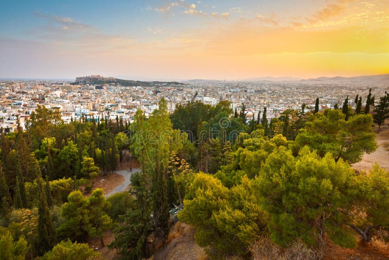 Strefi Hill, Athens. stock photo. Image of trees, mediterranean - 59932134