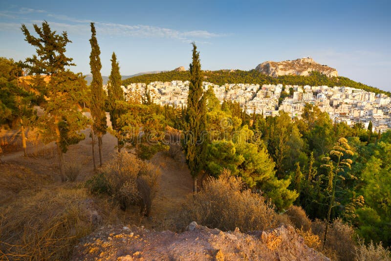Strefi Hill, Athens. stock image. Image of city, hill - 59933199