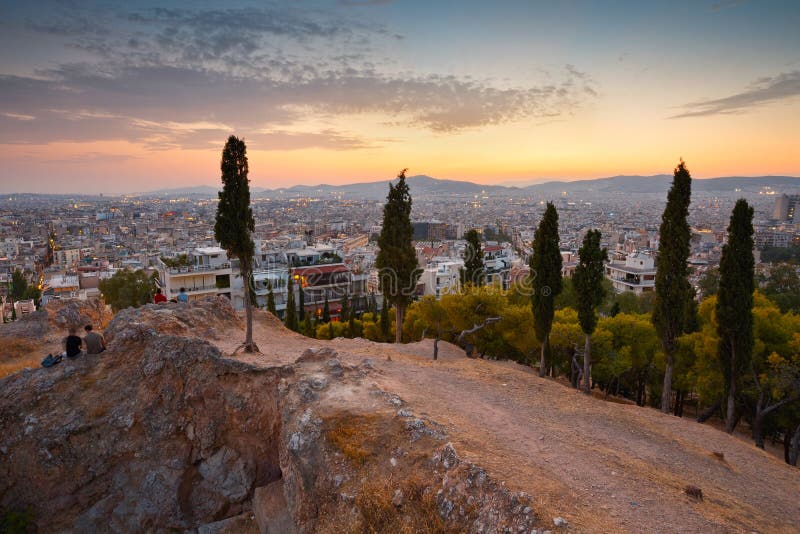 Strefi Hill, Athens. stock image. Image of city, trees - 59934009