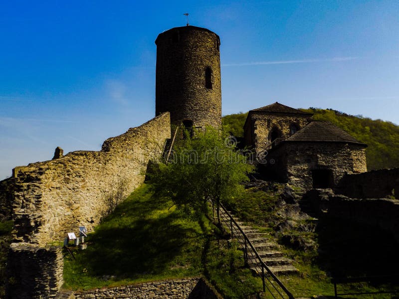 Strekov castle stock photo. Image of hill, monastery - 213615234