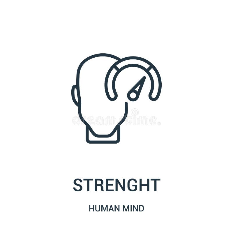Strenght Icon Vector from Human Mind Collection. Thin Line Strenght ...