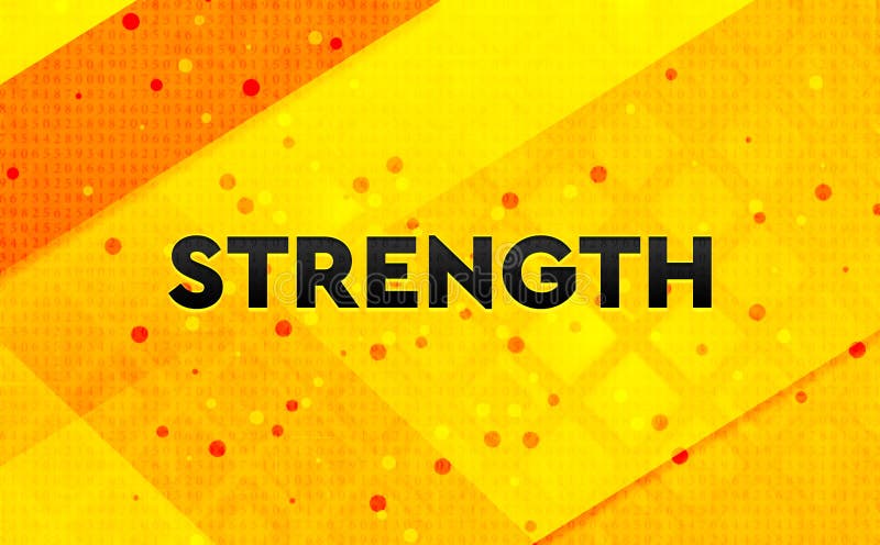 Strength Abstract Digital Banner Yellow Background Stock Illustration ...