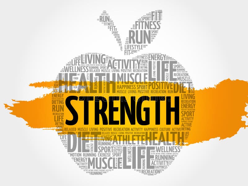 Strength apple word cloud stock illustration. Illustration of collage ...