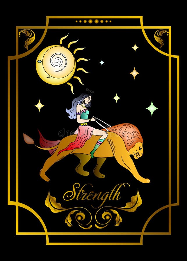 The STRENGTH card stock vector. Illustration of hobby - 104758438