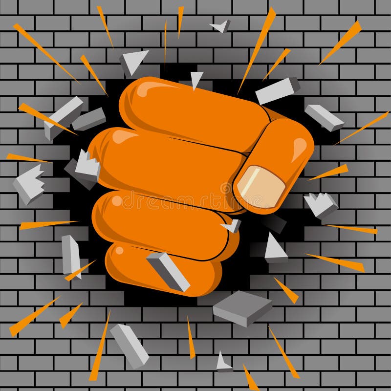 Fist Breaking Brick Stock Illustrations – 61 Fist Breaking Brick Stock ...