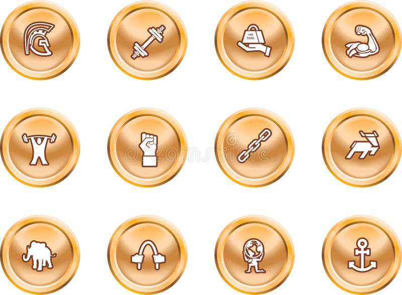 Strength Icon Set Series Design Elements Stock Vector - Illustration of ...
