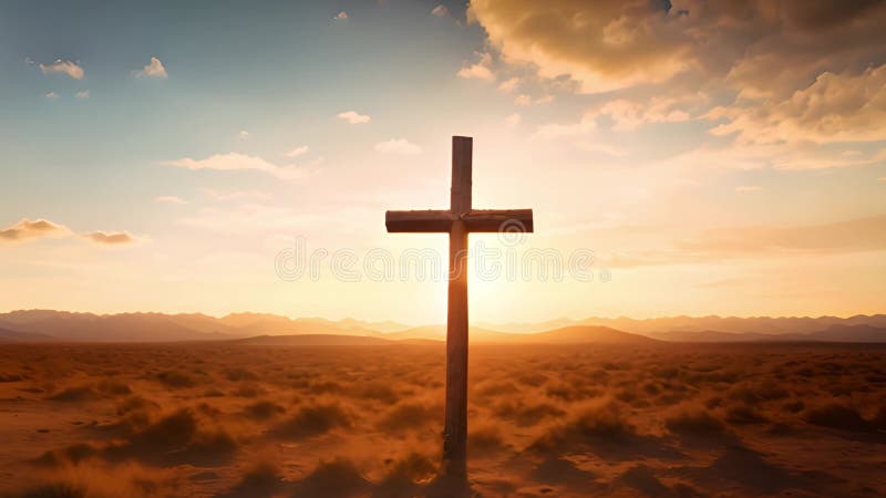 The Strength of the Cross in the Desert Stock Video - Video of christ ...