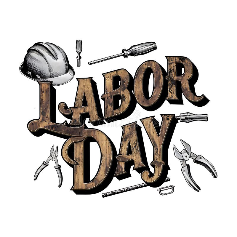 Strength in Every Job: Labor Day Celebration Design Stock Illustration ...