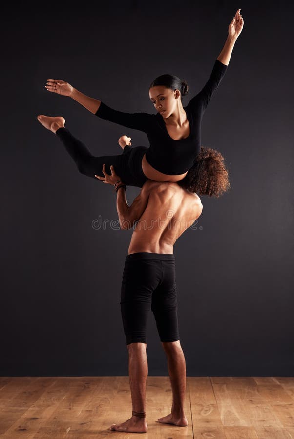 Strength and Flight. a Female and Male Contemporary Dancer Performing a ...