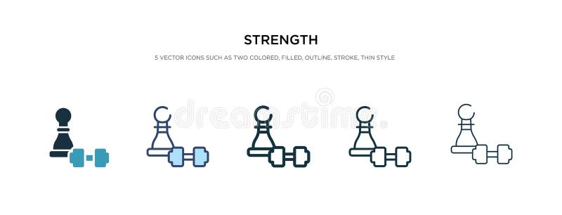 Strength Icon in Different Style Vector Illustration. Two Colored and ...