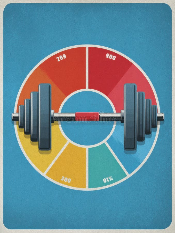 Strength Meter Infographic Displaying Stylized Flex Icon with Color ...