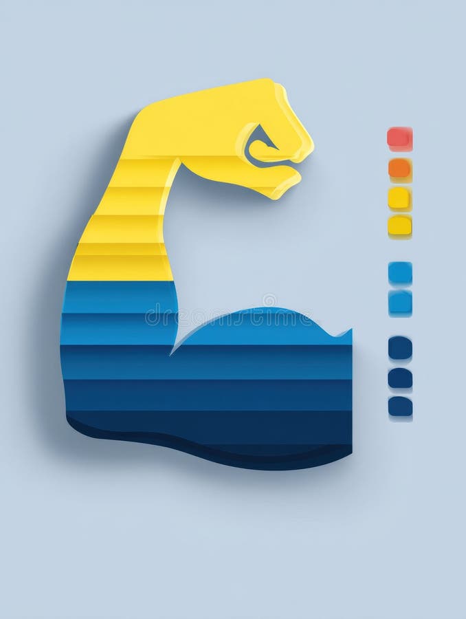 Strength Meter Infographic Featuring a Stylized Flex Icon Showcasing ...