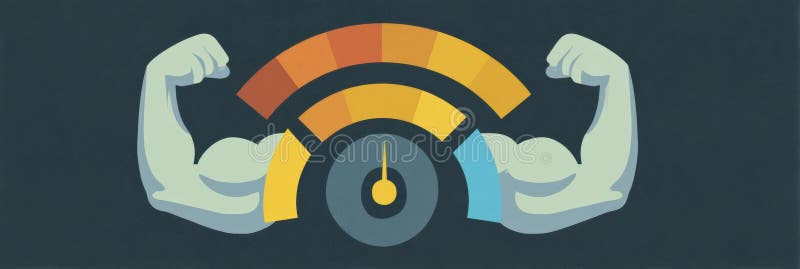 Strength Meter Infographic Showcasing a Stylized Flex Icon Indicating ...
