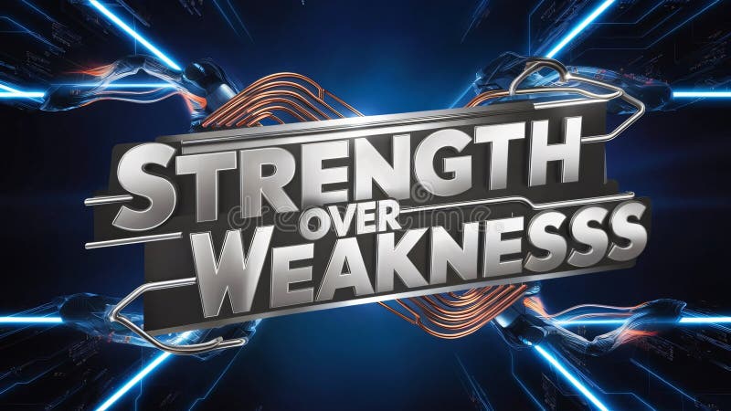 Strength Over Weakness, Futuristic 3D Text Design, High Quality Image ...