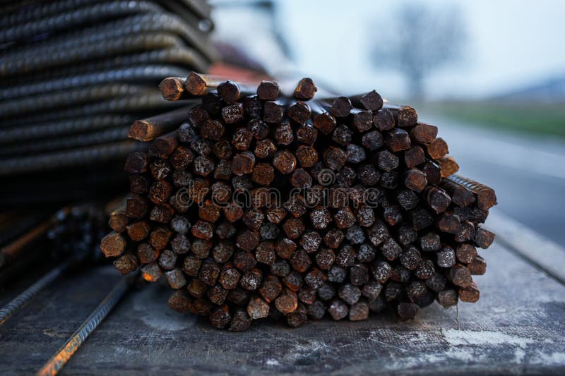 Strength in Structure: Steel Reinforcement Bars Ready for Construction ...