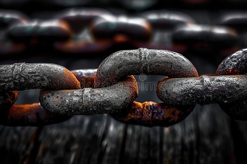 Strength in Teamwork Depicted through Interlocked and Rusty Chains ...