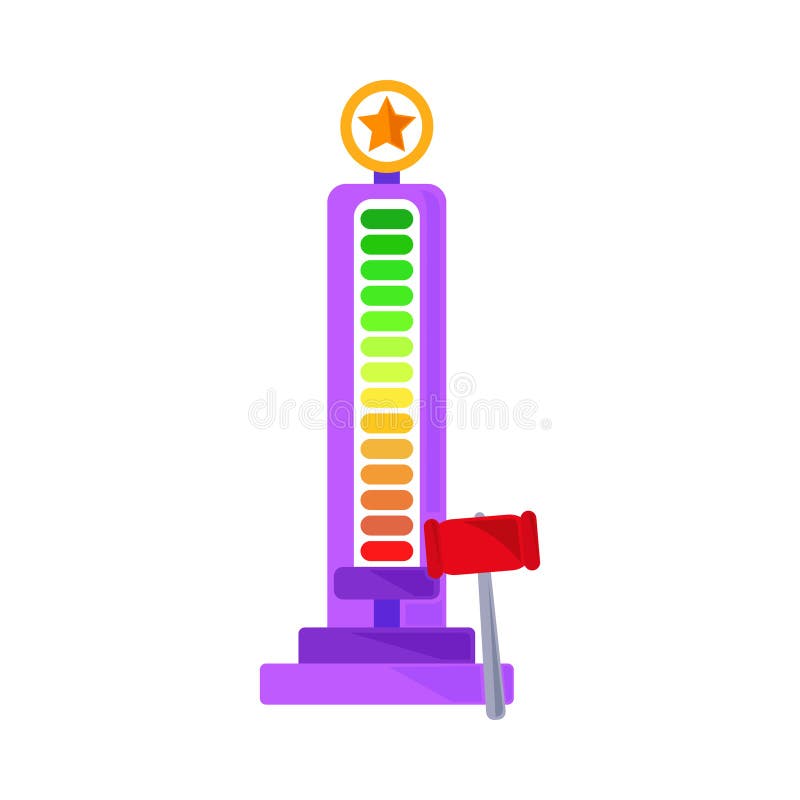 Strength Tester Game Machine Stock Vector - Illustration of power ...