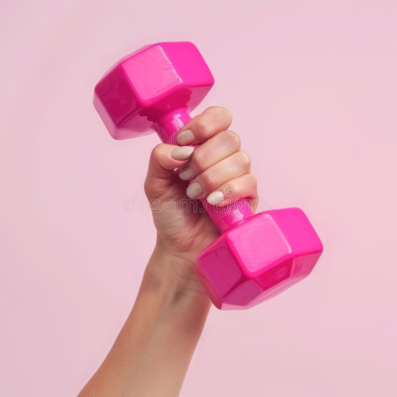 Strength Training Concept with a Vibrant Pink Dumbbell. Generative Ai ...