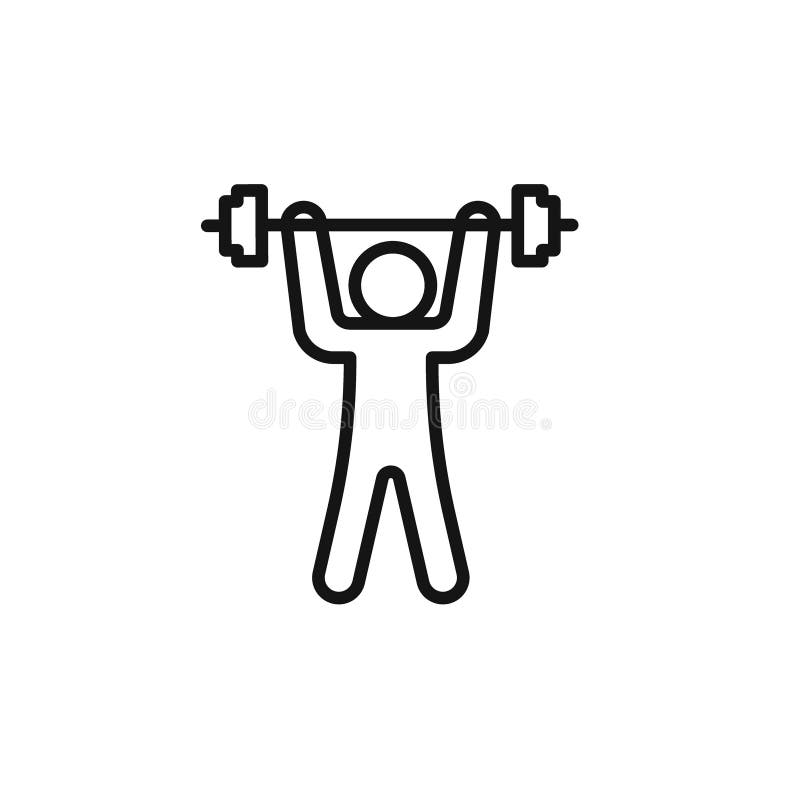 Strength Training Icon Outline Collection in Black and on White ...
