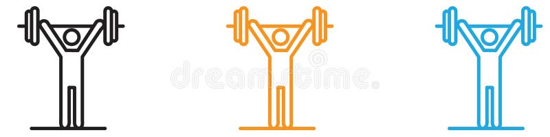 Strength Training Icon Vector Logo Set Collection for Web App Ui Stock ...