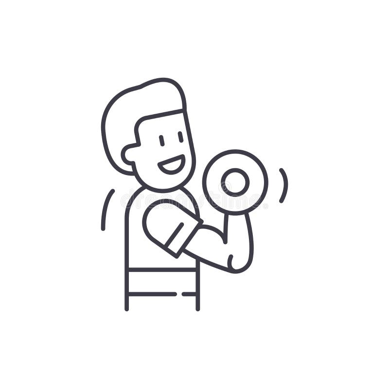 Strength Training Line Icon Concept. Strength Training Vector Linear ...