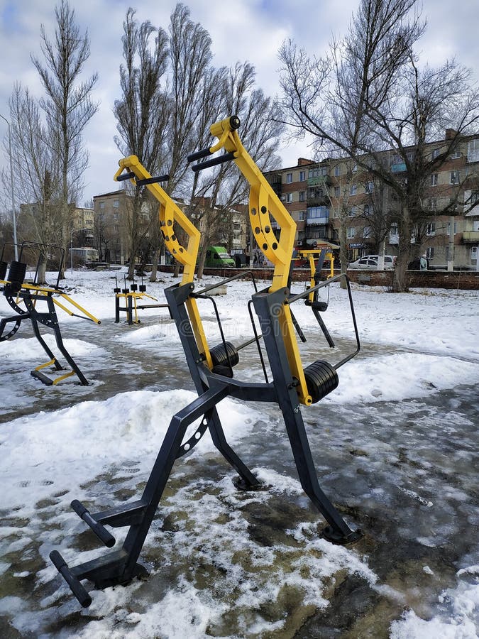 Strength Training in an Open Area of the Park Stock Image - Image of ...