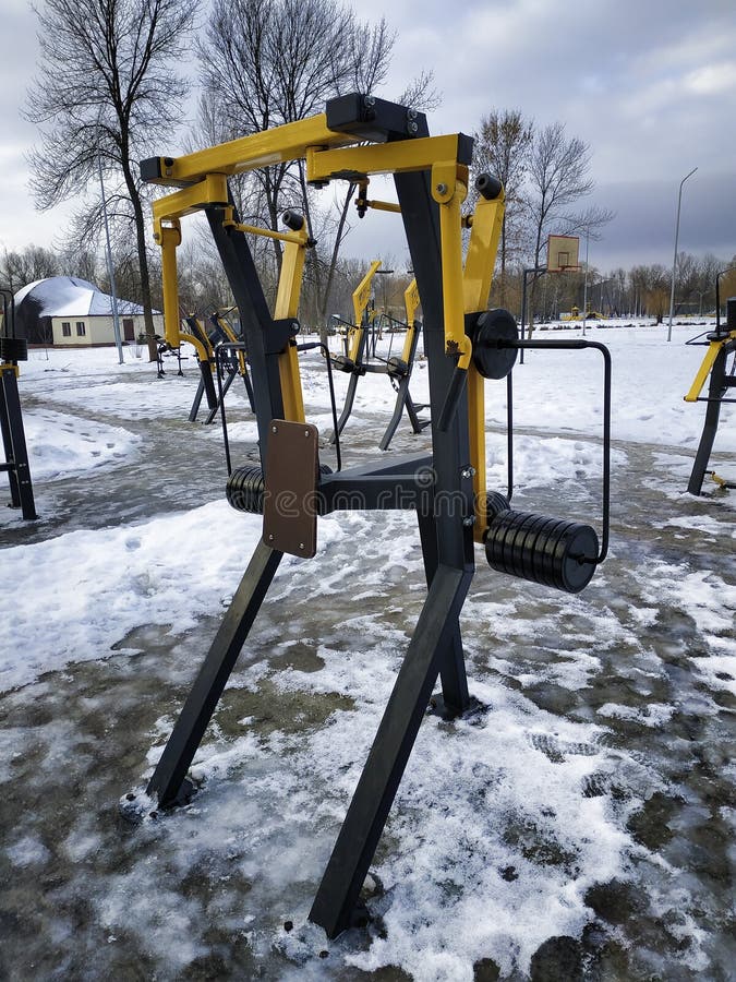 Strength Training in an Open Area of the Park Stock Image - Image of ...
