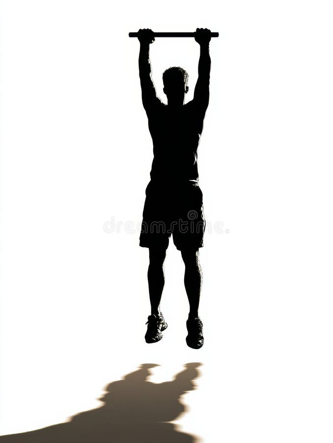 Strength Training with Pull-Up Exercise Silhouette Showcasing Shadow ...